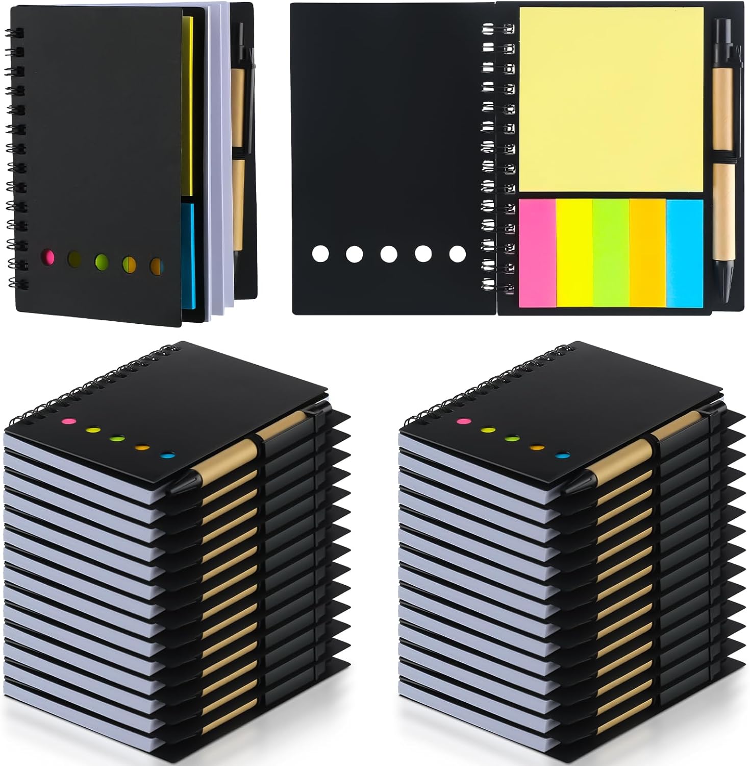 Amazon.com : Qilery 30 Pack Lined Spiral Notebook Small Notepad and Pen ...