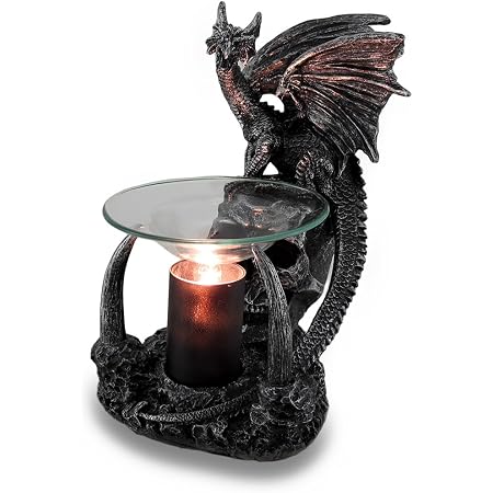 Amazon.com: Obsidian Magma Gothic Dragon Lighted Electric Oil and Wax ...