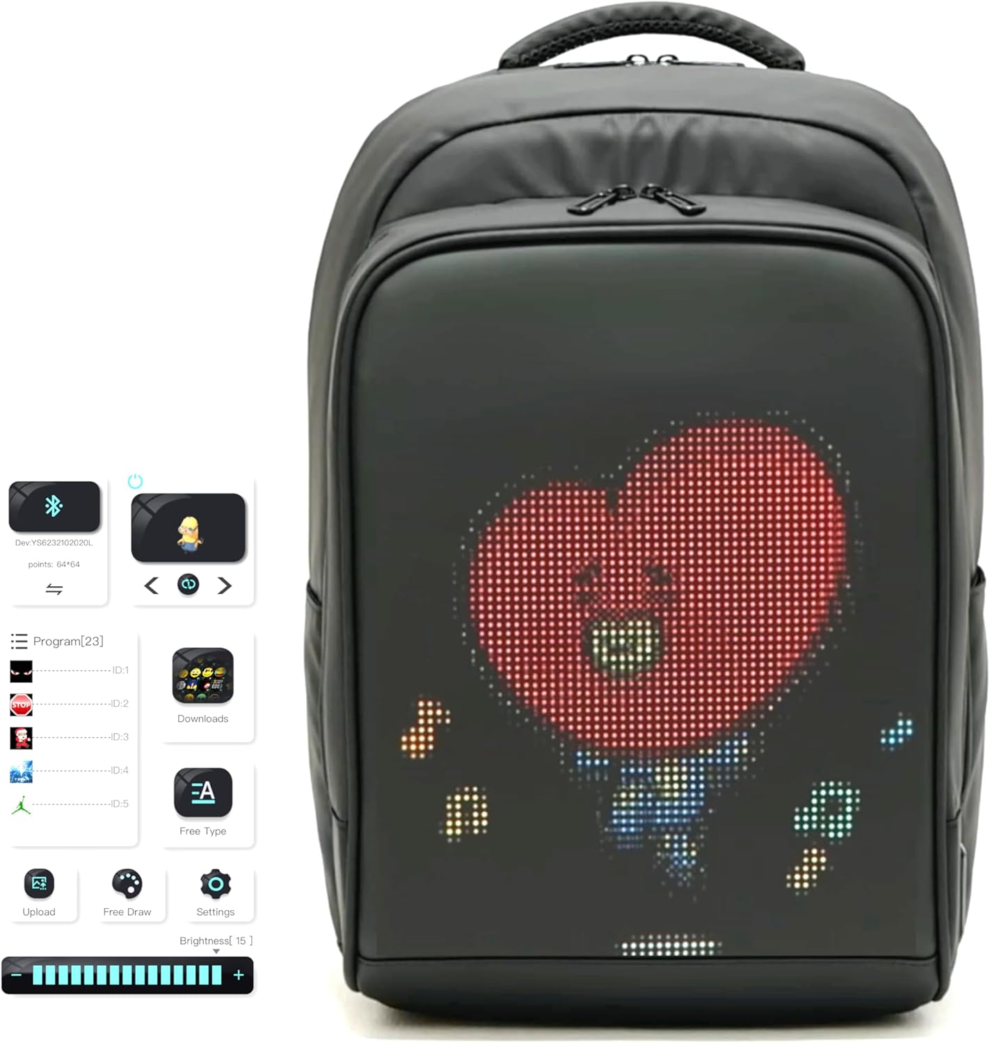 Amazon.com: Voltefy LED Backpack, Motorcycle Backpack with Programmable ...