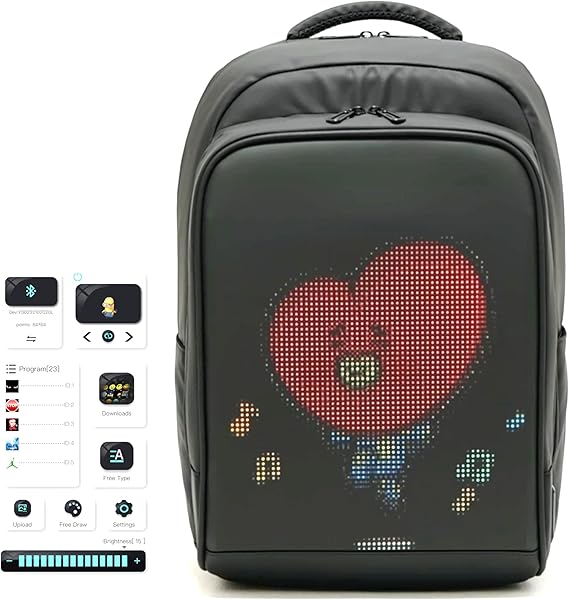 Amazon.com: Voltefy LED Backpack, Motorcycle Backpack with Programmable ...