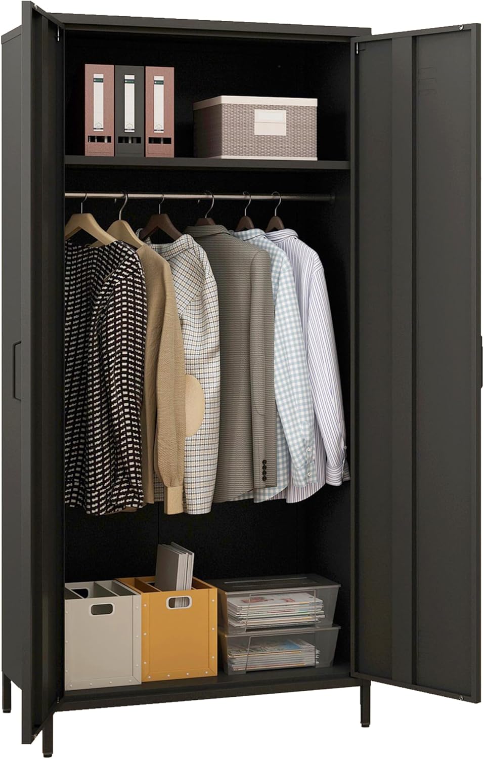 Amazon.com: Steehoom Metal Armoire, Wardrobe Closet Cabinet with ...