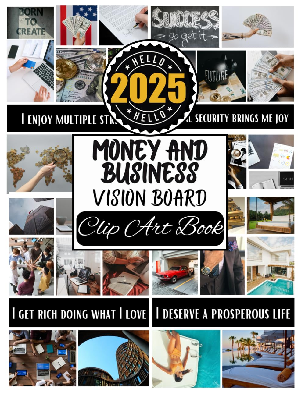Money And Business Vision Board Clip Art Book: Fuel Your Financial ...