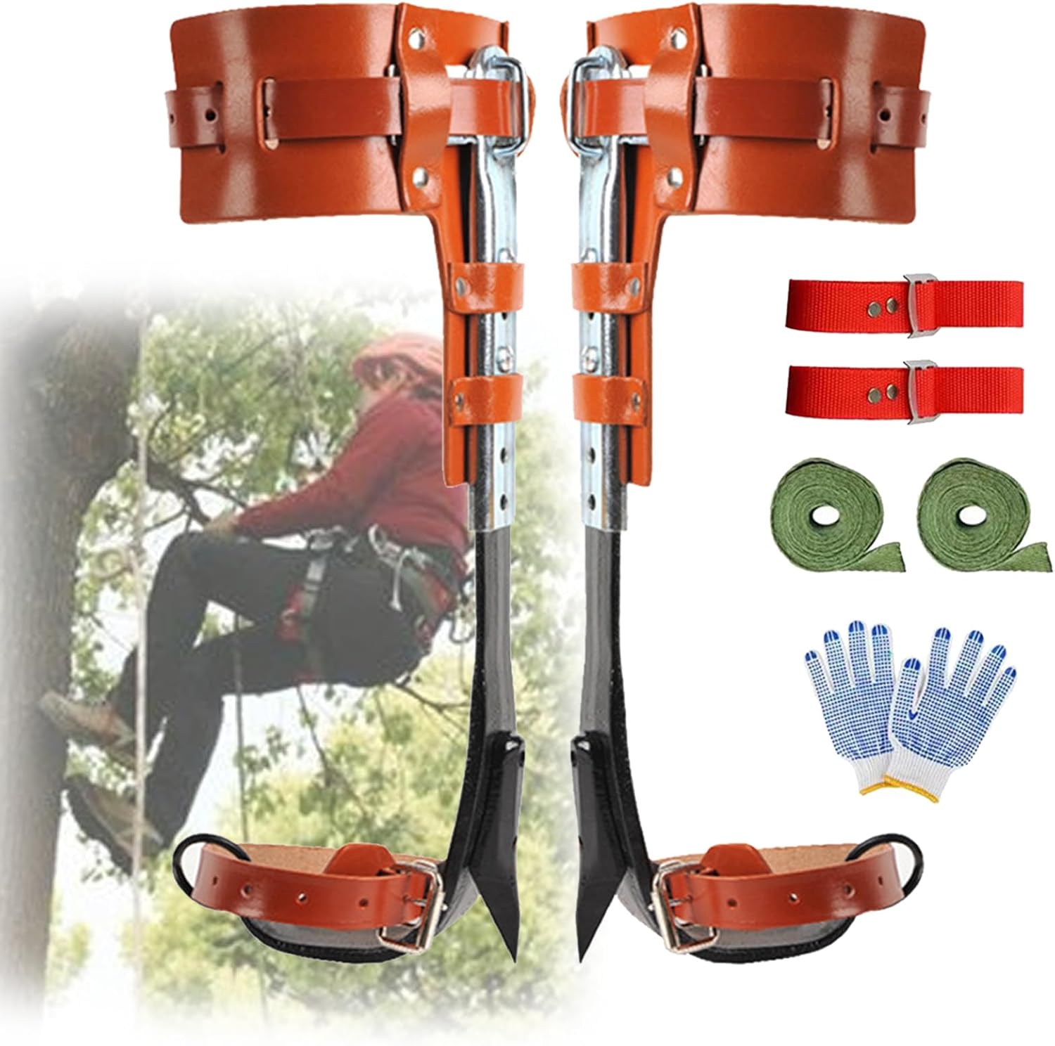 Amazon.com: Repaly Adjustable Tree Spike Set, Climbers Tree Climbing ...