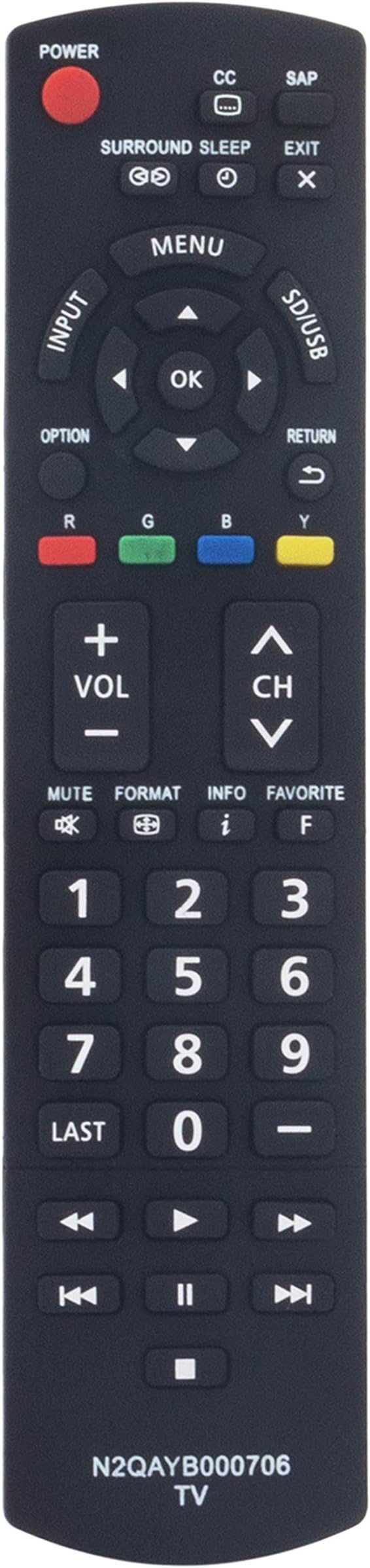 Amazon.com: N2QAYB000706 Replace Remote Fit for Panasonic Viera TV TC ...