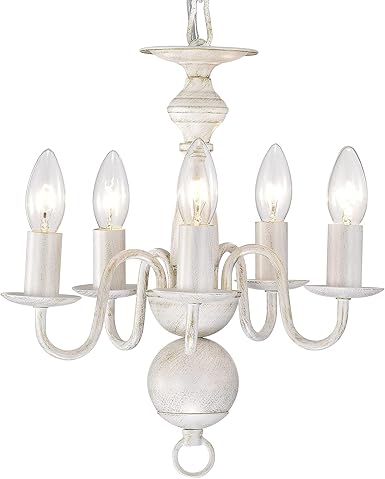White Chandelier Small Rustic Chandeliers Farmhouse Metal Chandeliers 5 ...