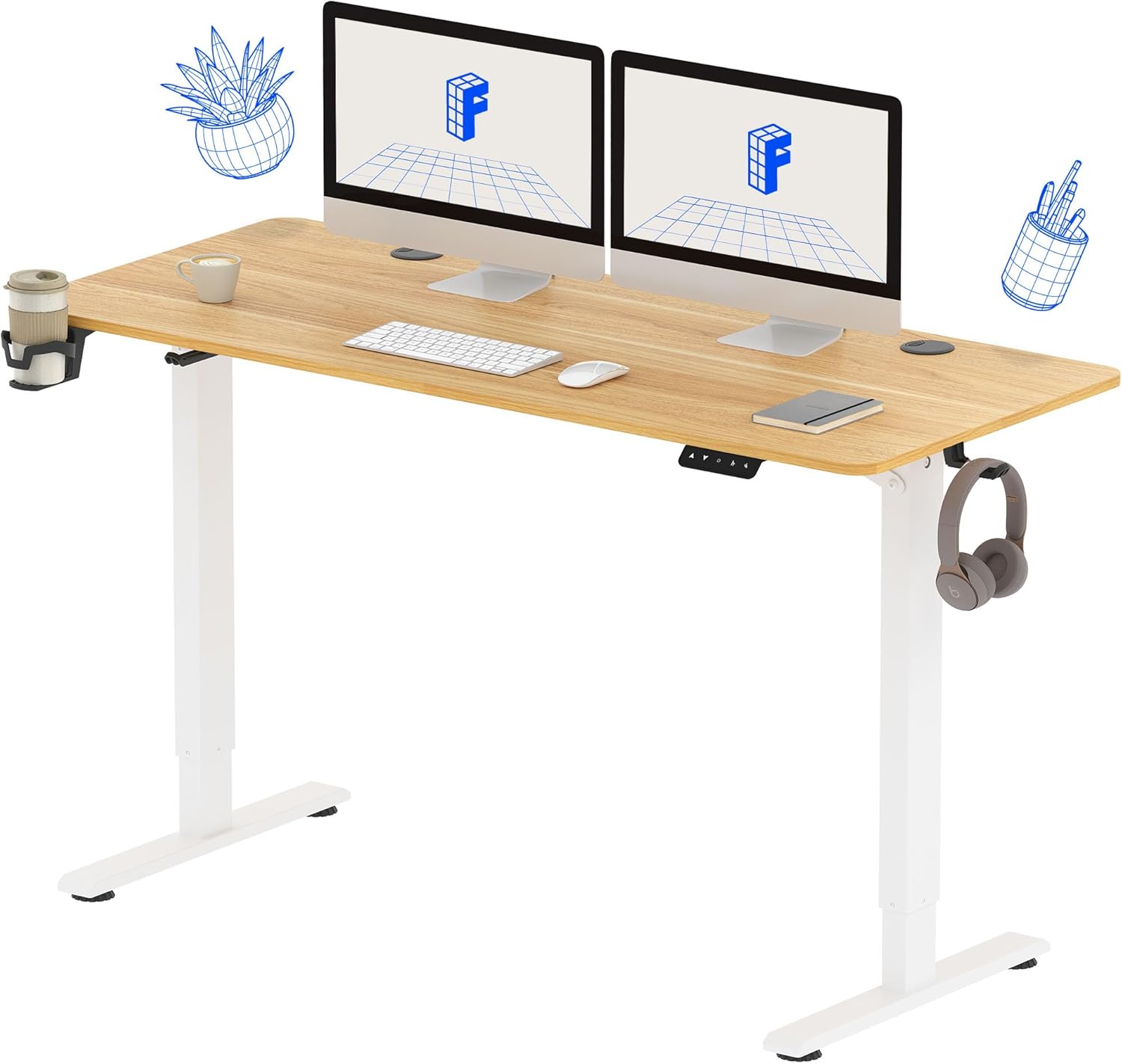 FLEXISPOT 140 * 60cm Lite Electric Standing Desk Height Adjustable Desk ...