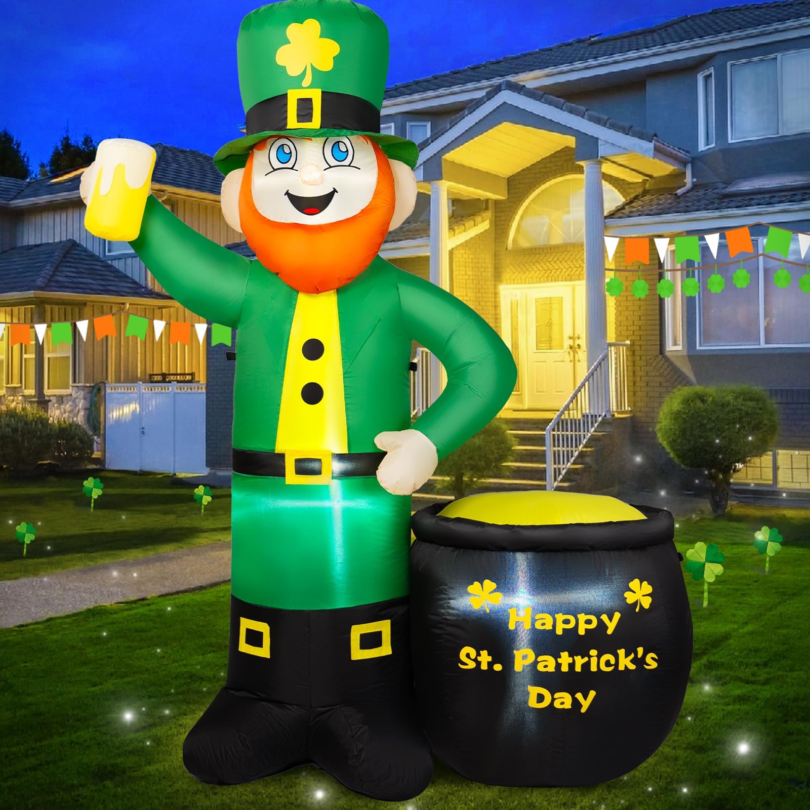 Amazon.com: Opemon 6FT St Patrick's Day Inflatables with LED Lights ...