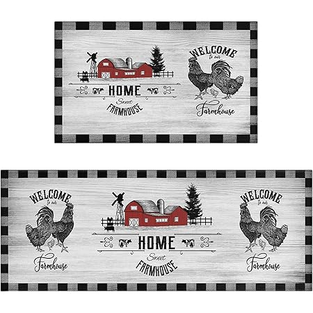 Amazon.com: Farmhouse Kitchen Rugs and Mats Set of 2, Welcome to The ...