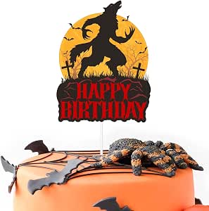 Amazon.com: Halloween Werewolf Happy Birthday Cake Topper - This is the ...