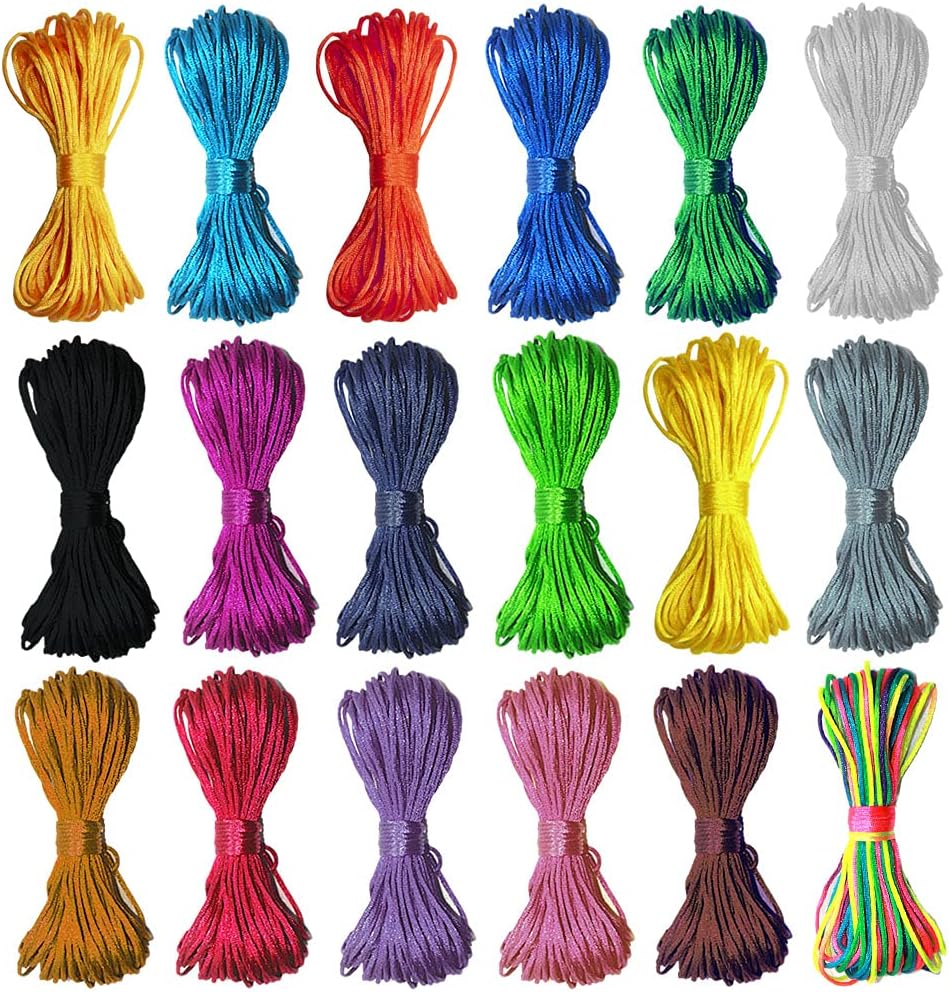 Amazon.com: ZhXu Shuo 2mm Satin Nylon Trim Cord, Rattail Silk Cord,14 ...