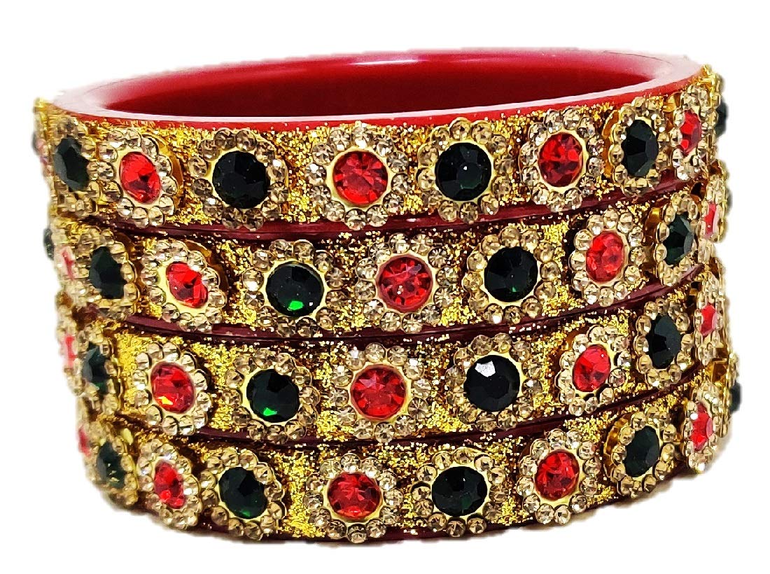Buy Choodi kangan Rajasthani kada set (2.6, Red green) at Amazon.in