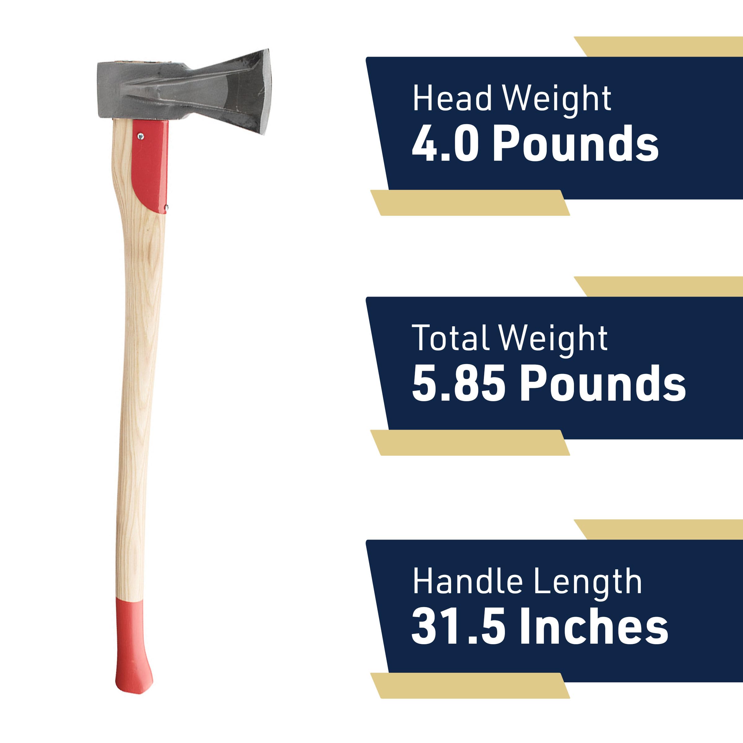Snapklik.com : Professional Splitting Maul 31" Red Steel Hickory Handle ...