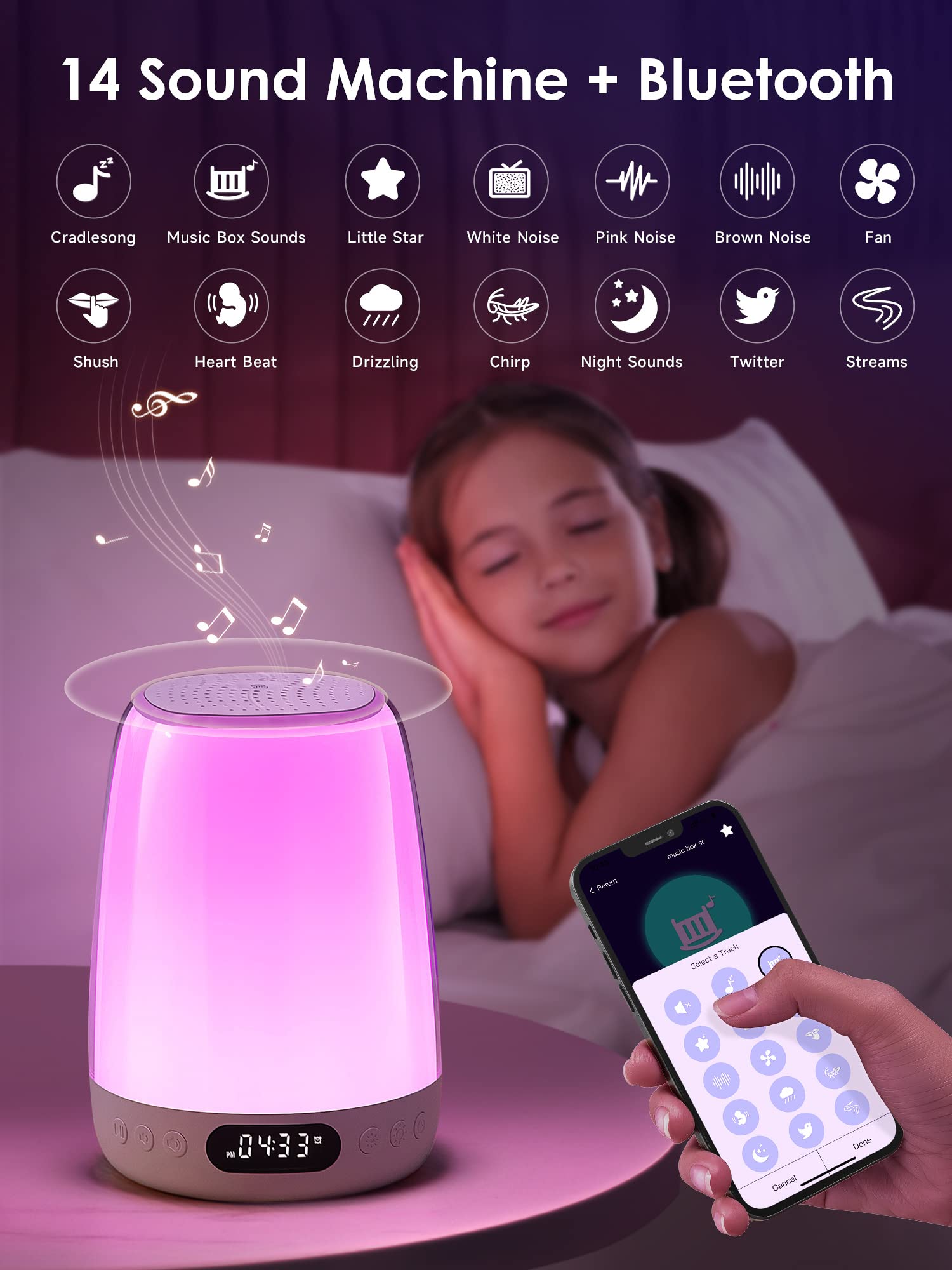 One Fire Baby Night Light for Kids,Kids Night Light Lamp 48 RGB Colors ...