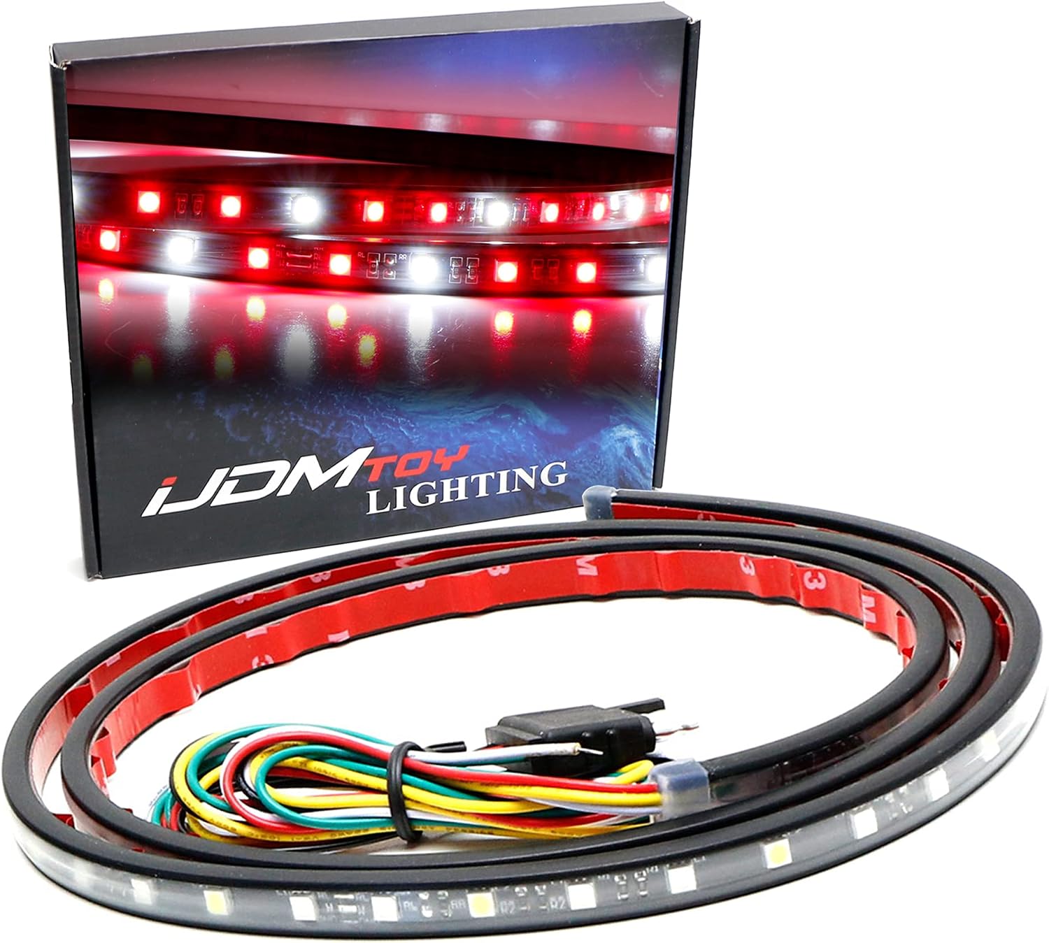 iJDMTOY Red/White 60-Inch Trunk Tailgate Tail Gate LED Light Bar As ...