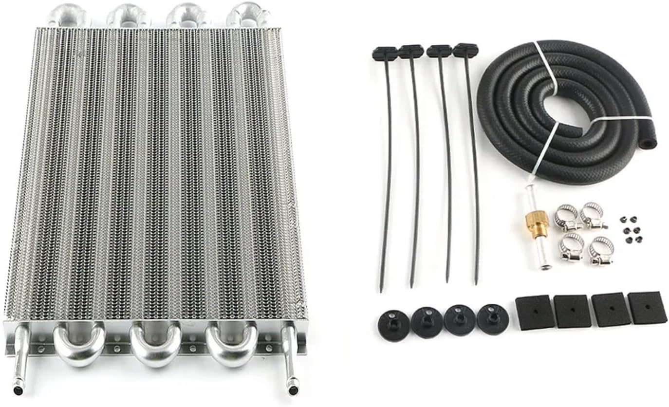 Aluminum Universal Oil Cooler Kit Oil Radiator Car Transmission -Manual ...