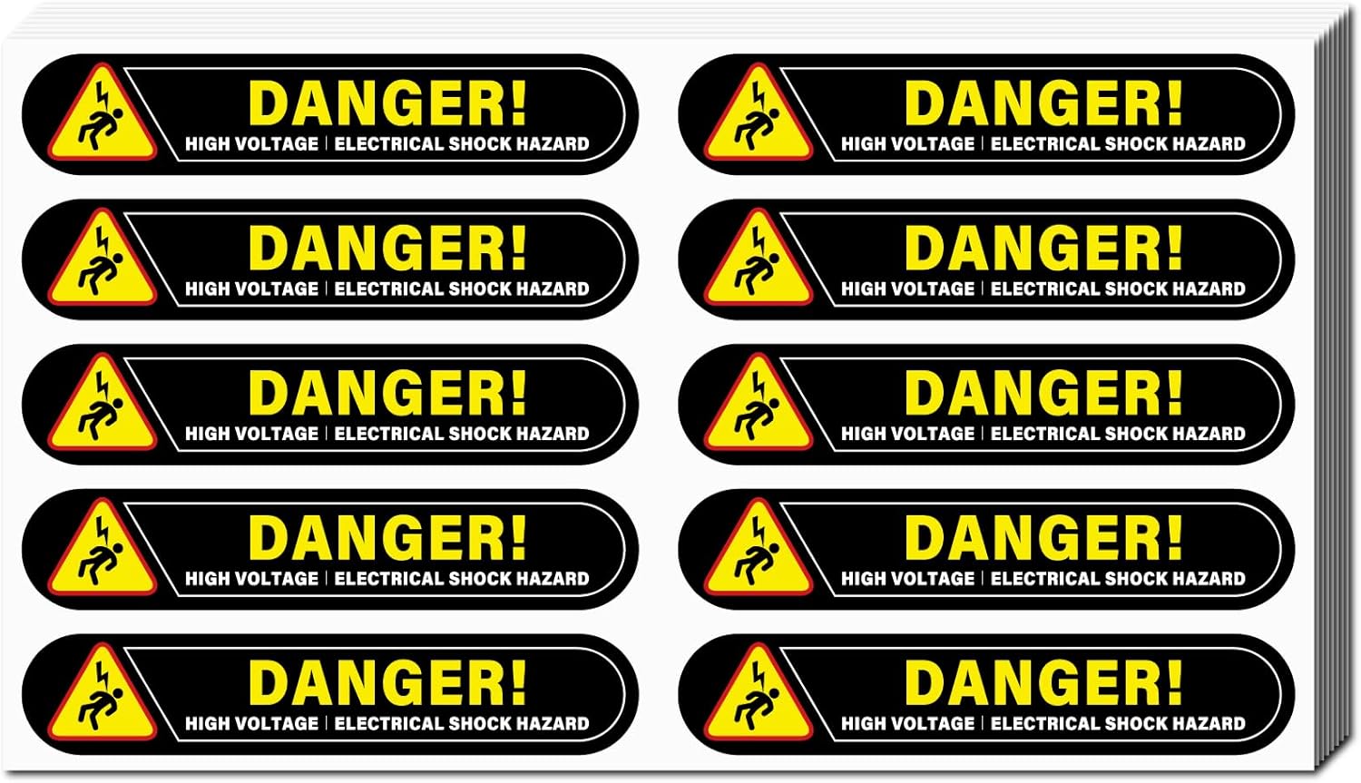 Amazon.com: CREATCABIN 8 Sheets DANGER Warning Stickers Mini PVC Coated ...