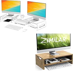 Amazon.com: Zimilar Dual Monitor Stand Riser, Acrylic Monitor Stand ...
