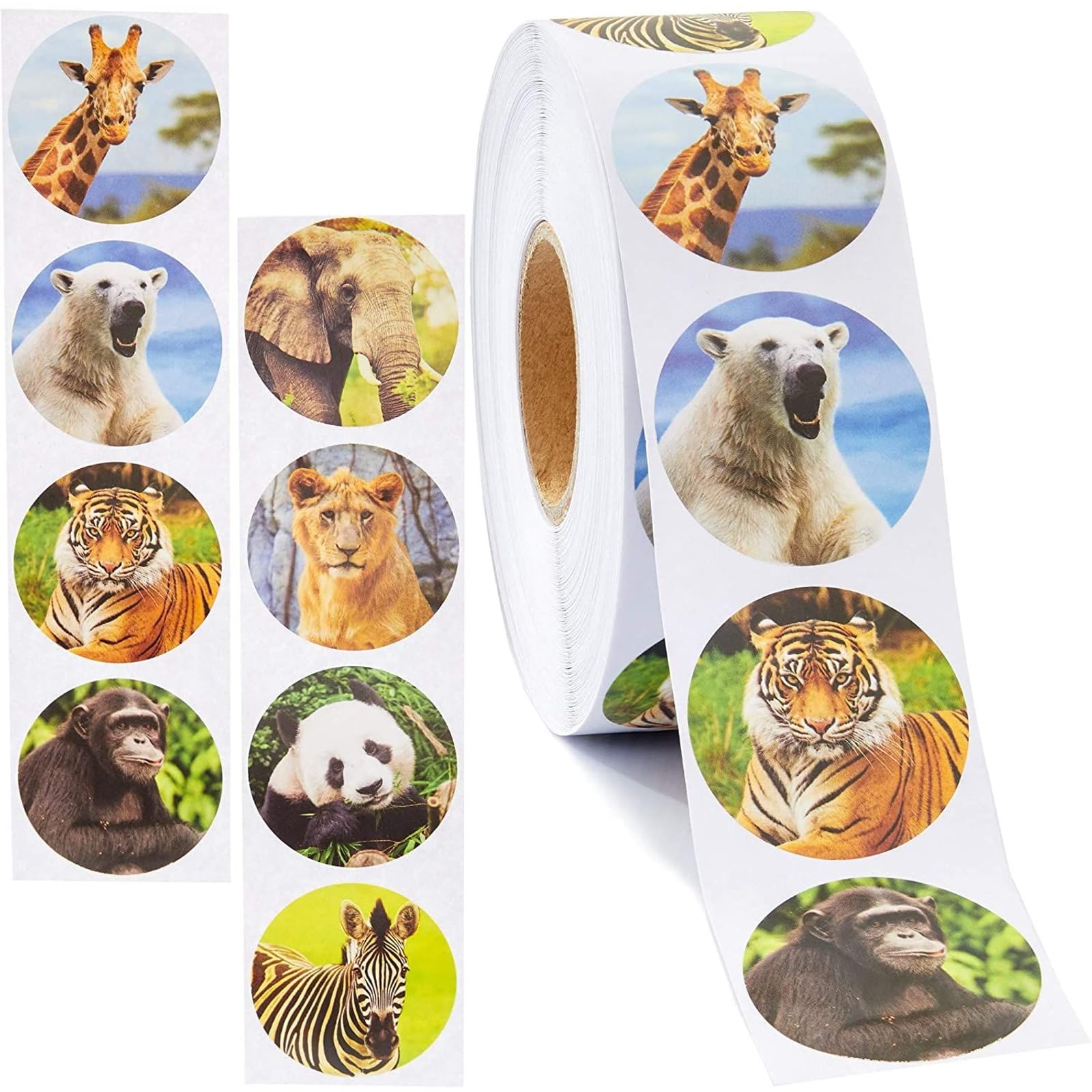 Snapklik.com : Animal Sticker Roll - 1000 Count, Circle Shape - Fade ...