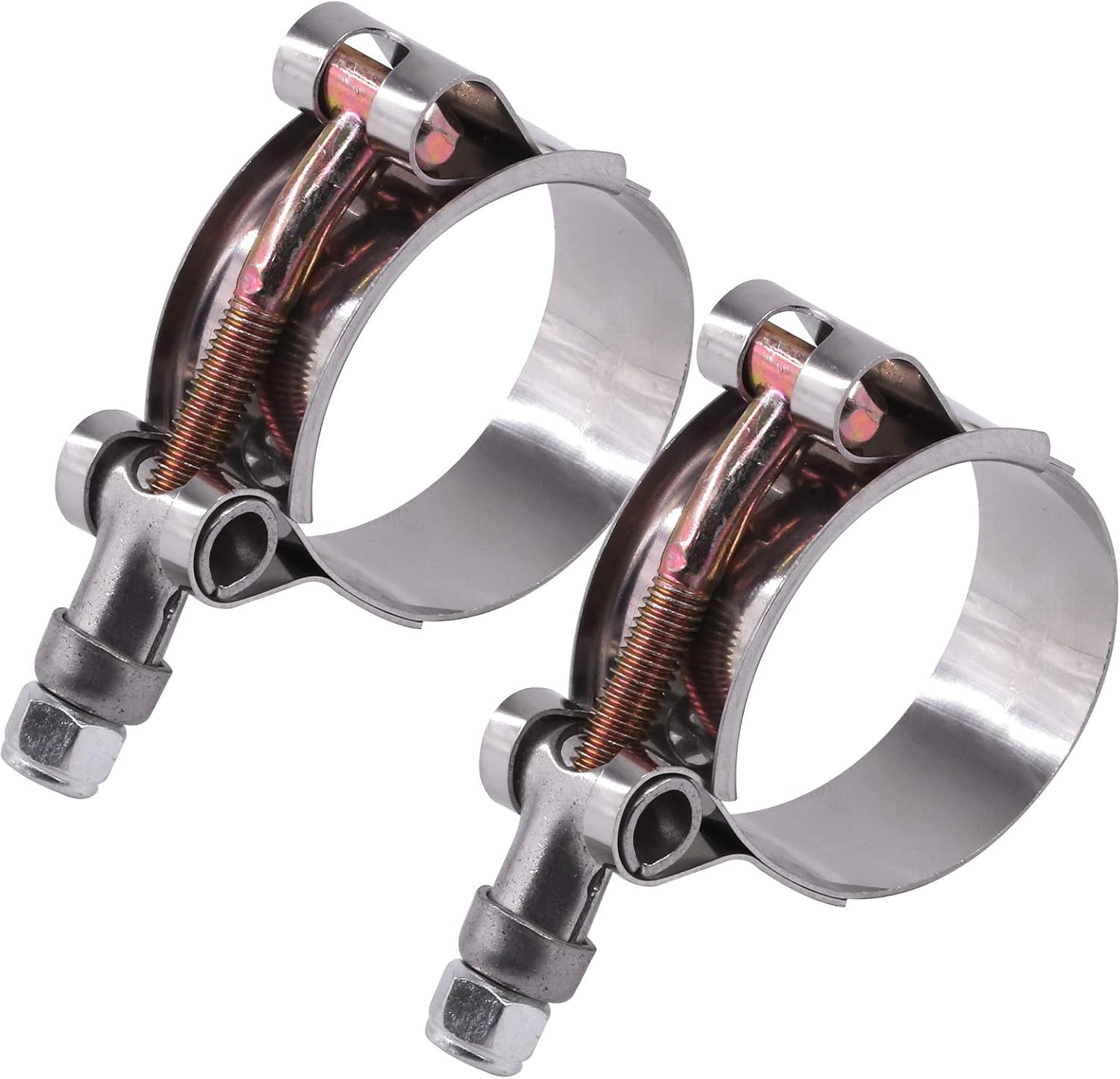 Amazon.com: Glarks 2Pcs 38-43mm Stainless Steel T-Bolt Hose Clamps ...
