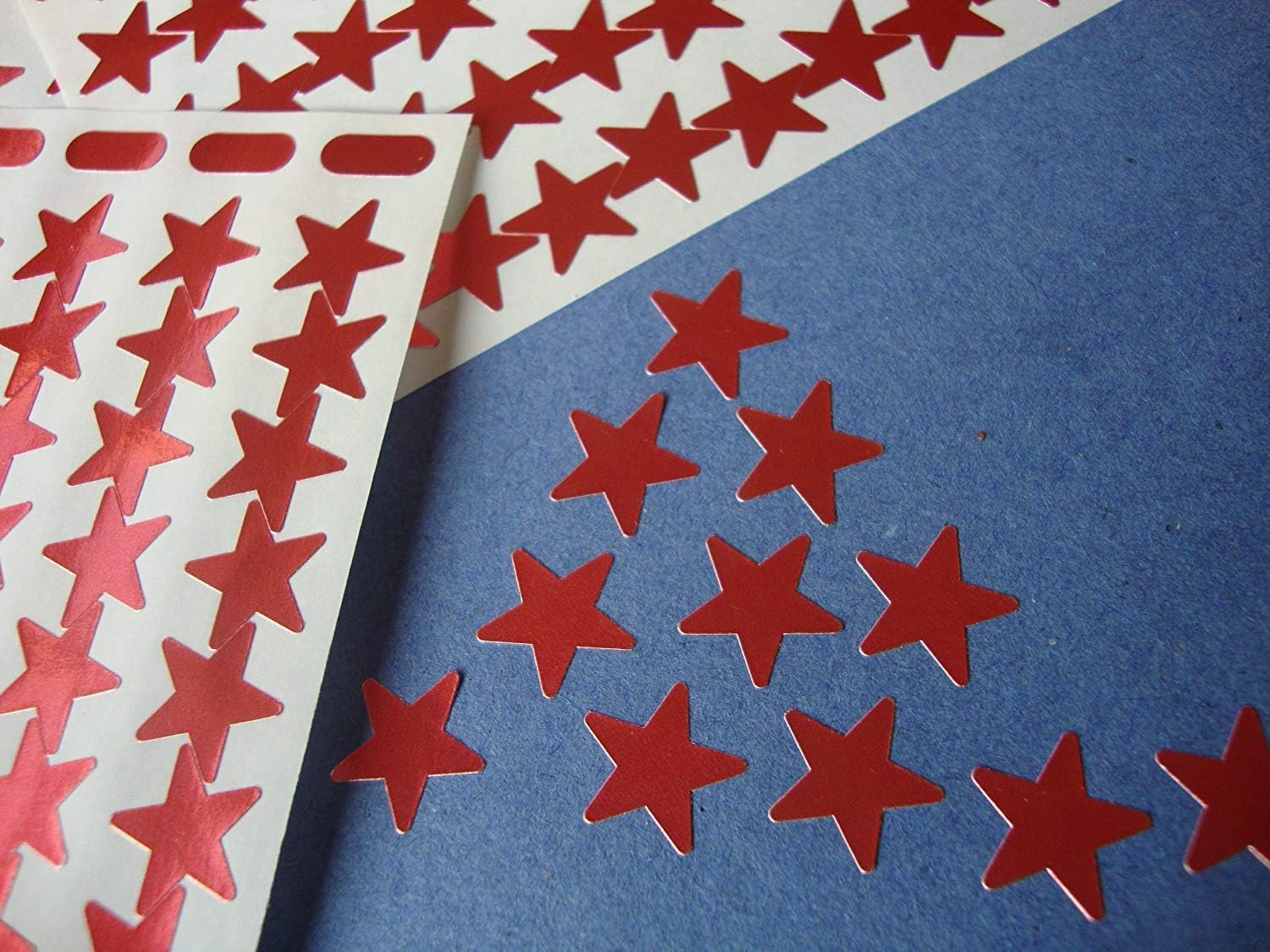 270 Sticky RED Coloured Metallic Merit Stars 12mm SELF Adhesive ...