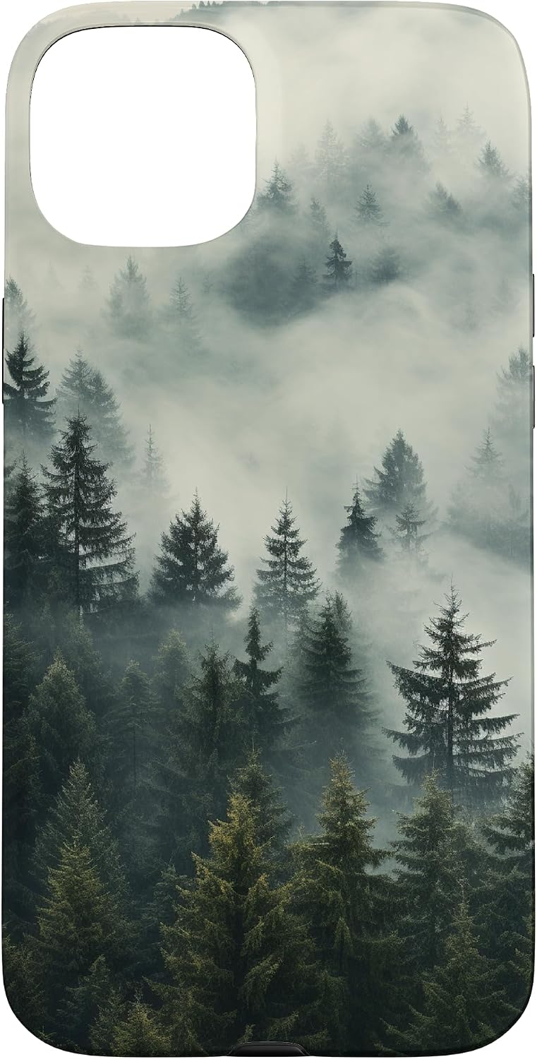 Amazon.com: Foggy Forest Pine Trees Nature Case for iPhone 15 Plus ...