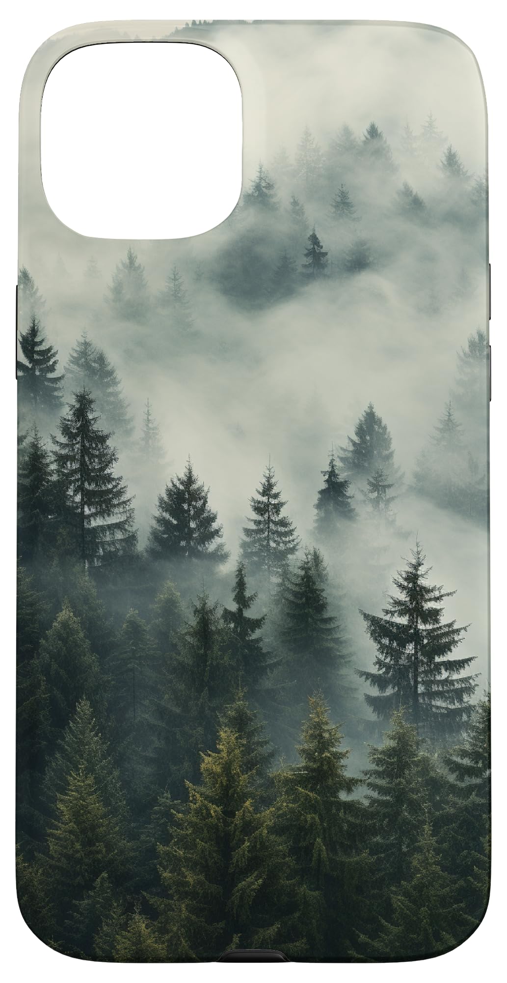Amazon.com: iPhone 15 Plus Foggy Forest Pine Trees Nature Case : Cell ...