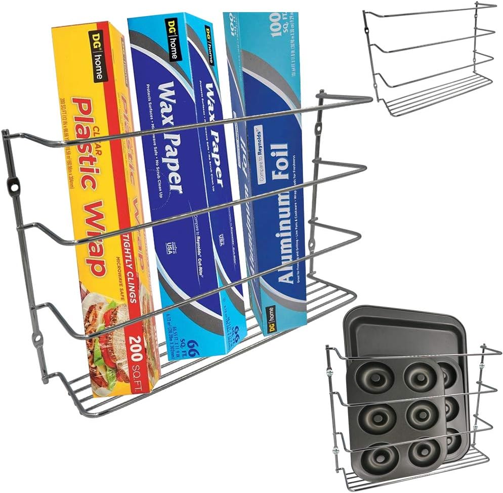 Amazon.com: 2 Pack - Evelots Wrap/Pan Organizer Rack-Door/Wall Mount ...