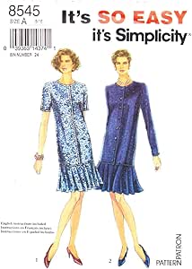 Amazon.com: Simplicity Sewing Pattern 8545 Misses Size 6-16 Easy Button ...