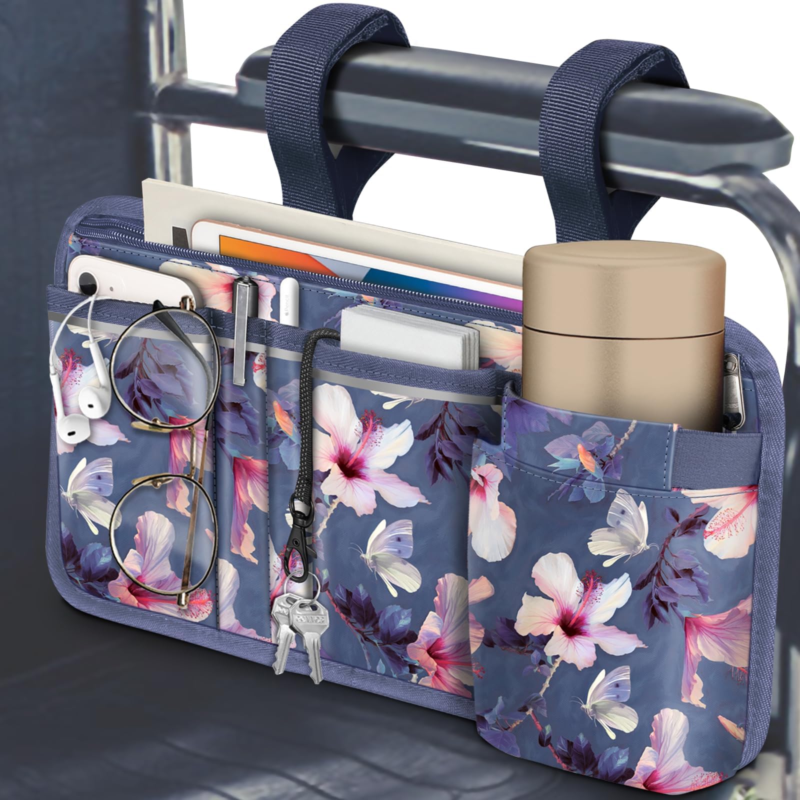 Amazon.com: FINPAC Wheelchair Side Storage Bag w/Cup Holder, Wheelchair ...