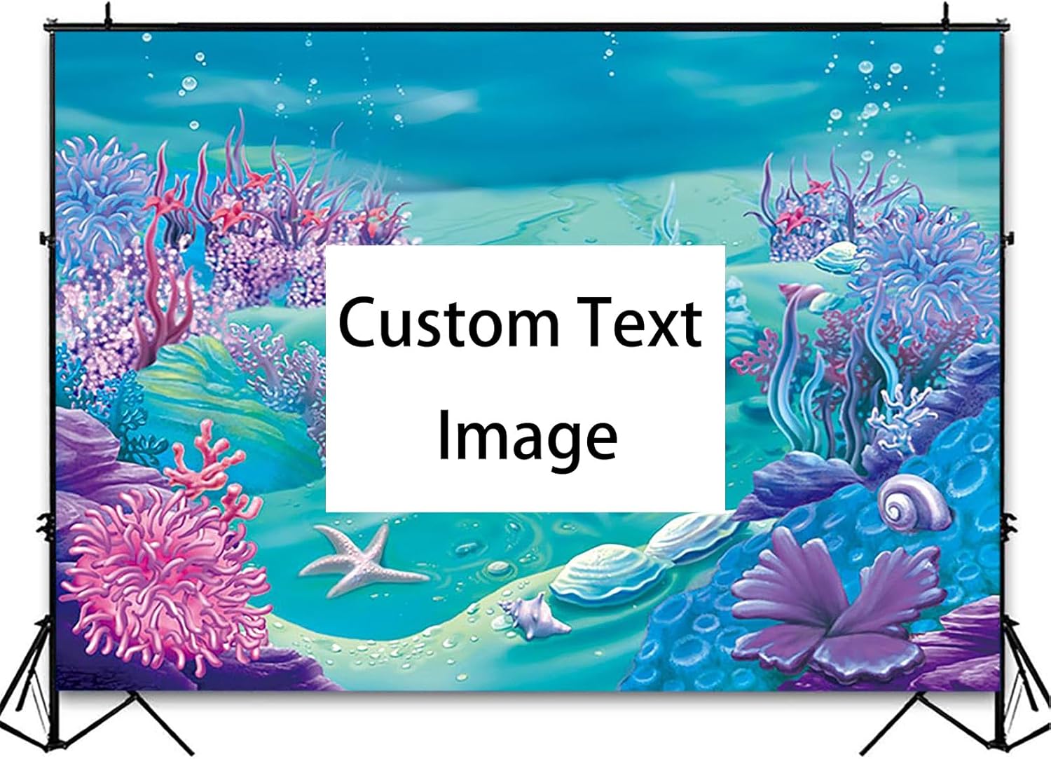 Amazon.com : COMOPHOTO Under The Sea Mermaid Backdrop Deep Blue Sea ...