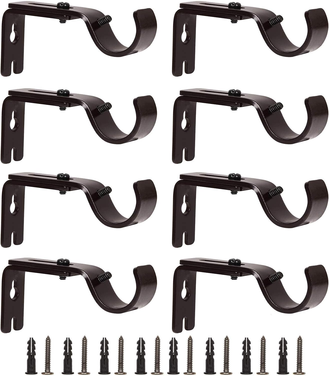 Amazon.com: ZOEYES 8 Pack Heavy Duty Curtain Rod Brackets, Adjustable ...