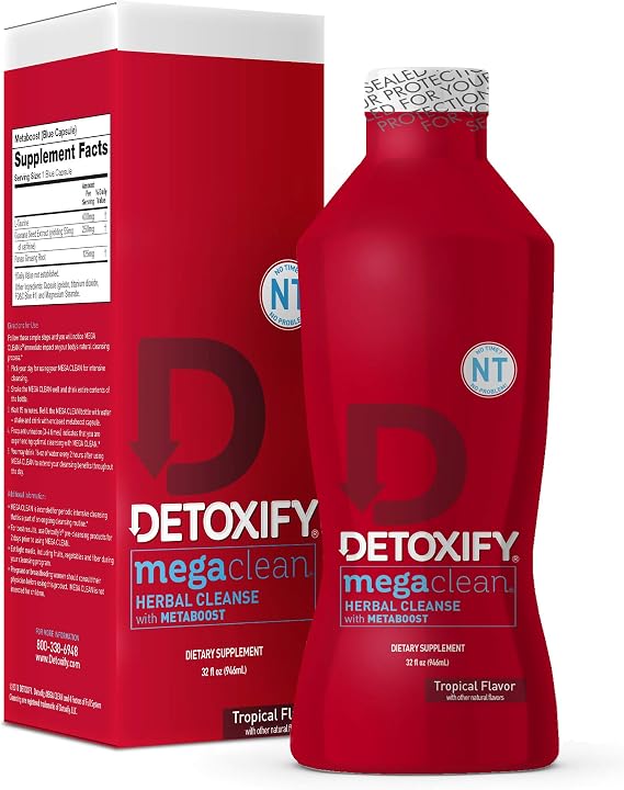 Amazon.com: Detoxify – Mega Clean NT Herbal Cleanse – Tropical – 32 oz ...