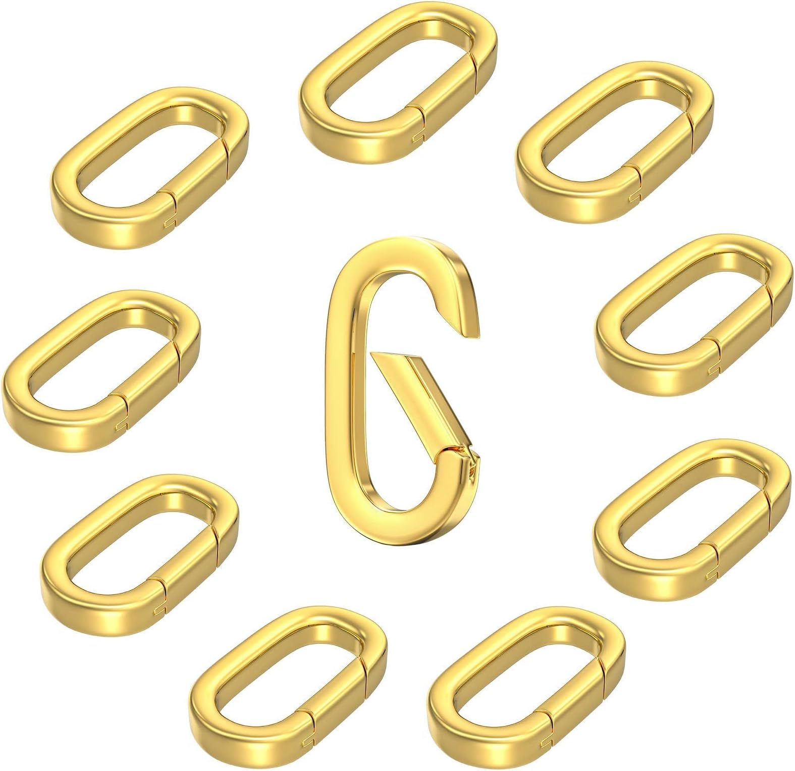 Amazon.com: Aylifu 40pcs Spring Ring Clasp Brass Round Clasps Open Ring ...