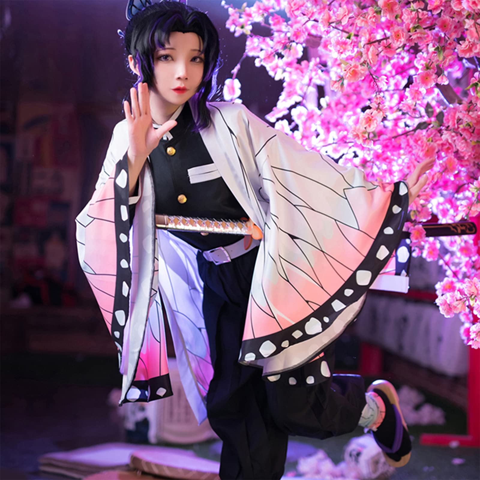 Shinobu Cosplay Demon Slayer Kimono para mujer Kochou...B09CD5CD3H ...