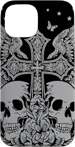 Amazon.com: Emo Y2K Grunge Aesthetic Goth Skull Cross Gothic Butterfly ...