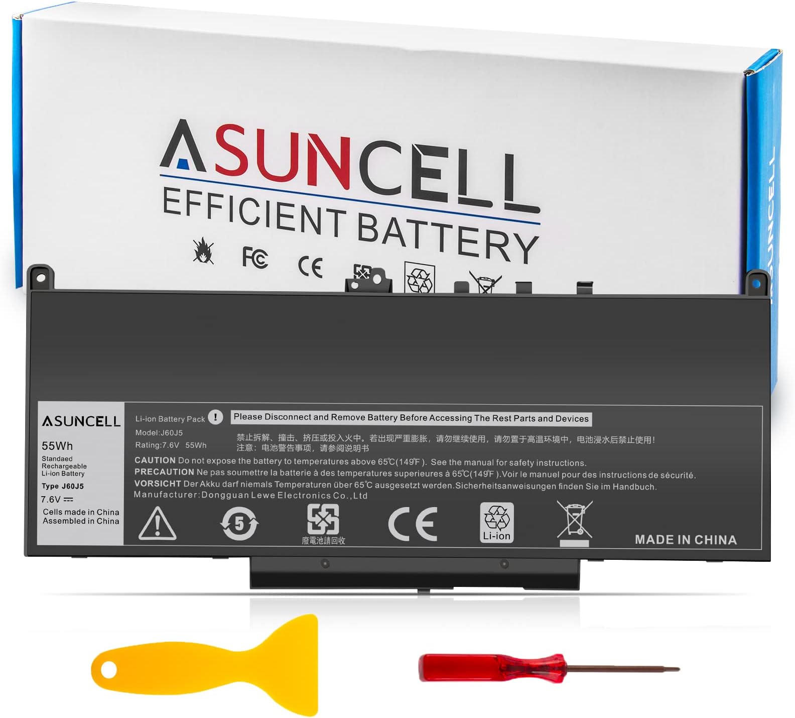 Amazon.com: 7.6V 55Wh J60J5 Battery Compatible with Dell Latitude E7470 ...