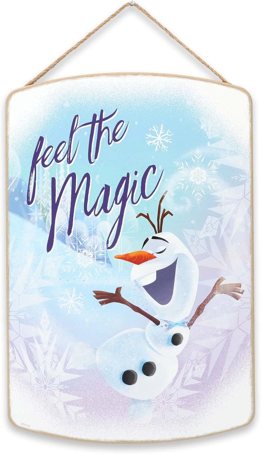 Amazon.com: Disney Frozen Feel the Magic Olaf Hanging Wood Wall Decor ...