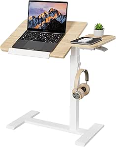 ETHU Height-Adjustable Rolling Laptop Desk, Multifunctional Overbed ...