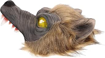 WOFASHPURET Realistic Wolf Head Mask Werewolf Cosplay Prop for ...