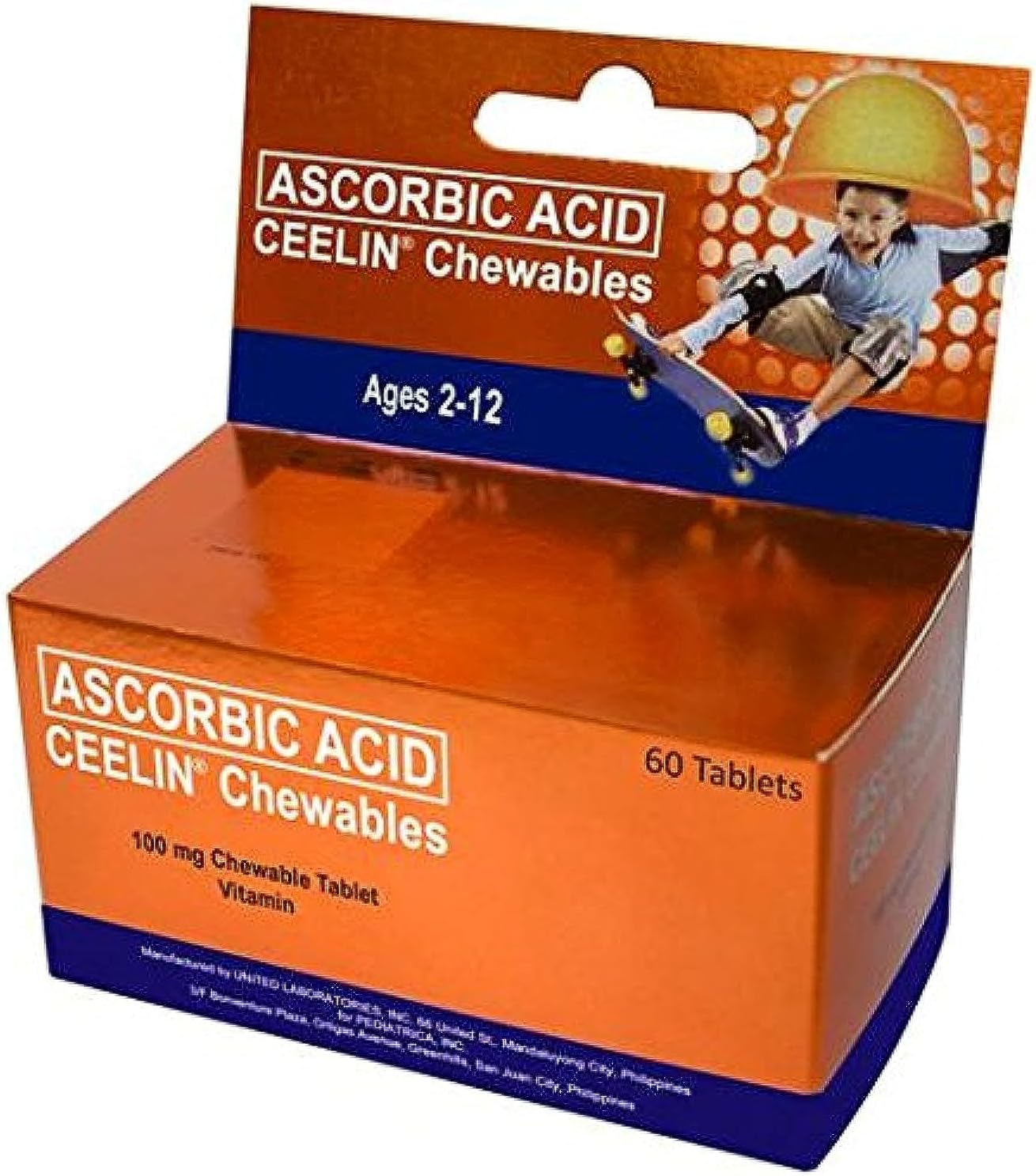Ceelin Chewables Ascorbic Acid Vitamin C Tablets - 60 Tabs, Ages 2-12 ...