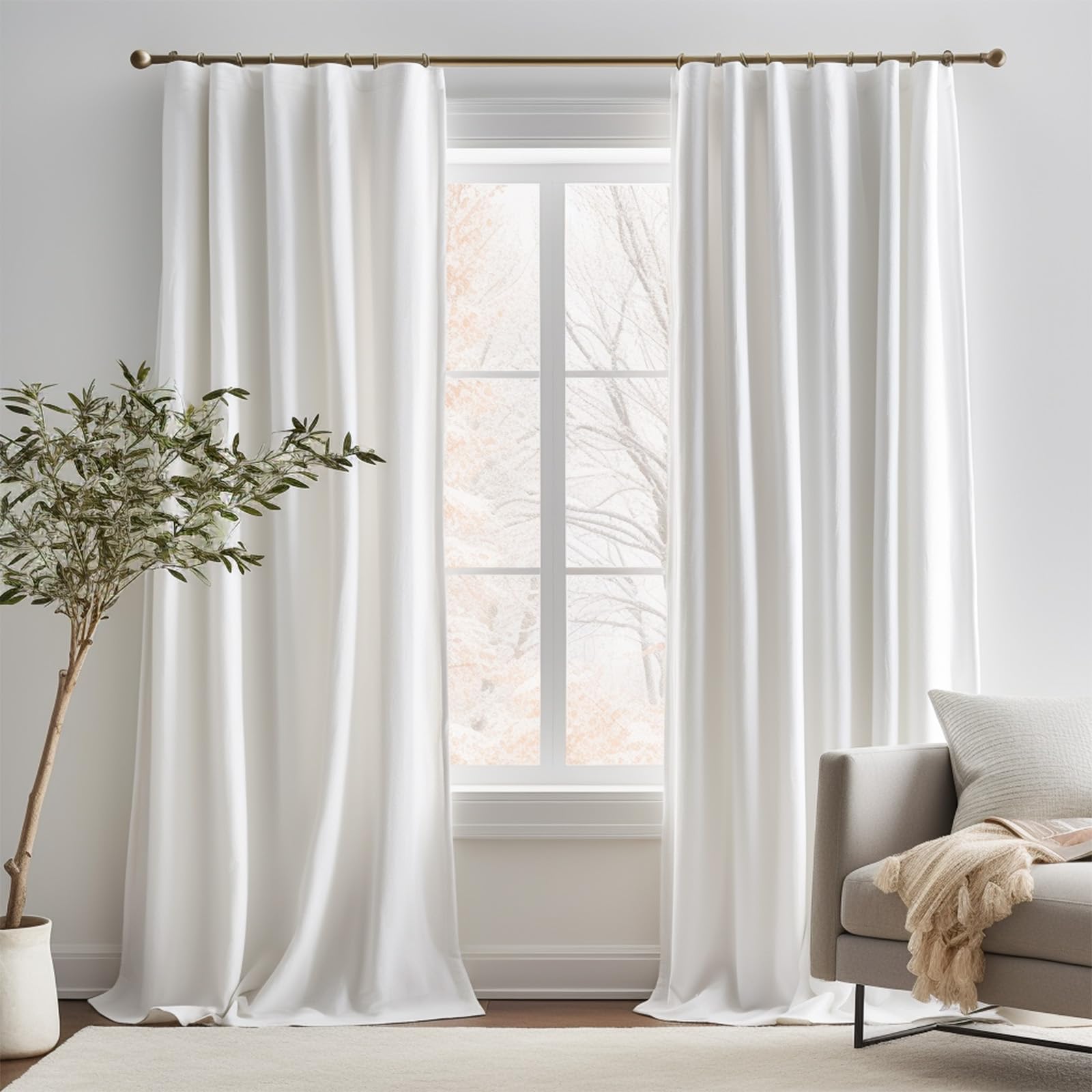 jinchan Velvet Curtains for Living Room, Thermal Insulated Luxury ...