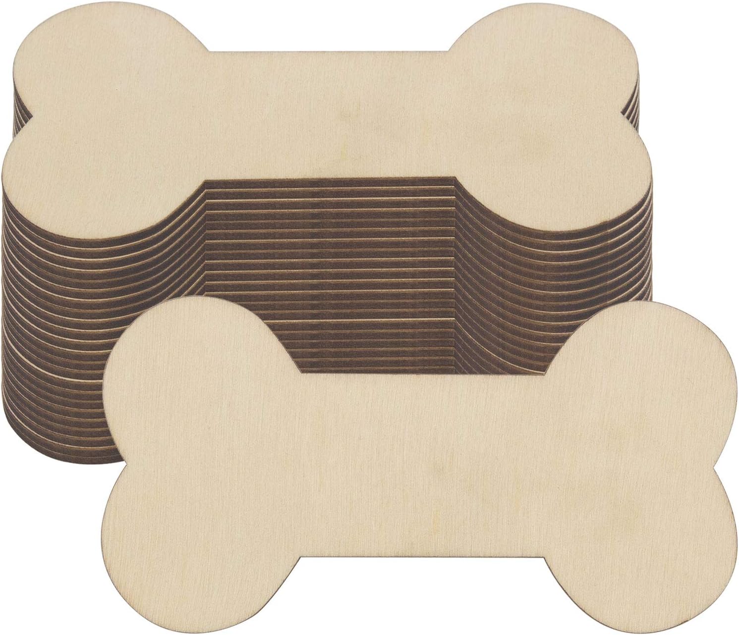 Amazon.com: 48 Pcs Wood Cutouts for Crafts Wooden Dog Bone Cutouts ...