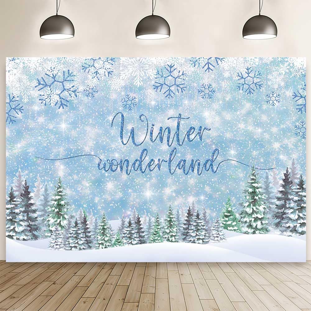Amazon.com : MEHOFOND 7x5ft Winter Wonderland Backdrop Blue Snowflake ...