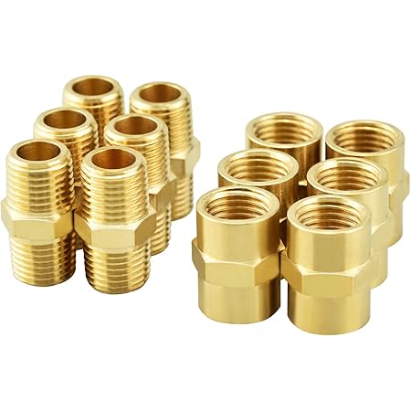 Amazon.com: T TANYA HARDWARE Brass Hex Nipple 1/4 Inch NPT x 1/4 Inch ...