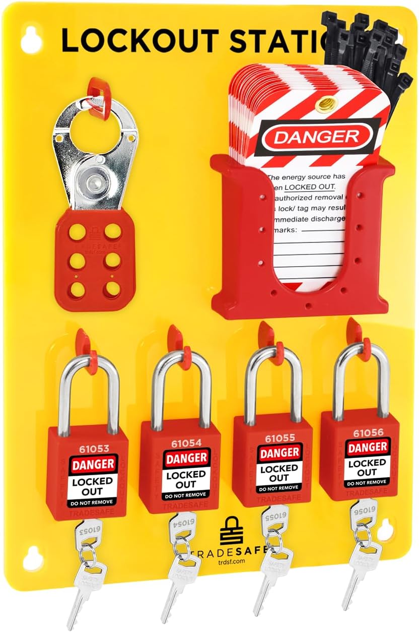 Amazon.com: SAFBY Lockout Tagout Box Kit Portable Safety Group Padlock ...
