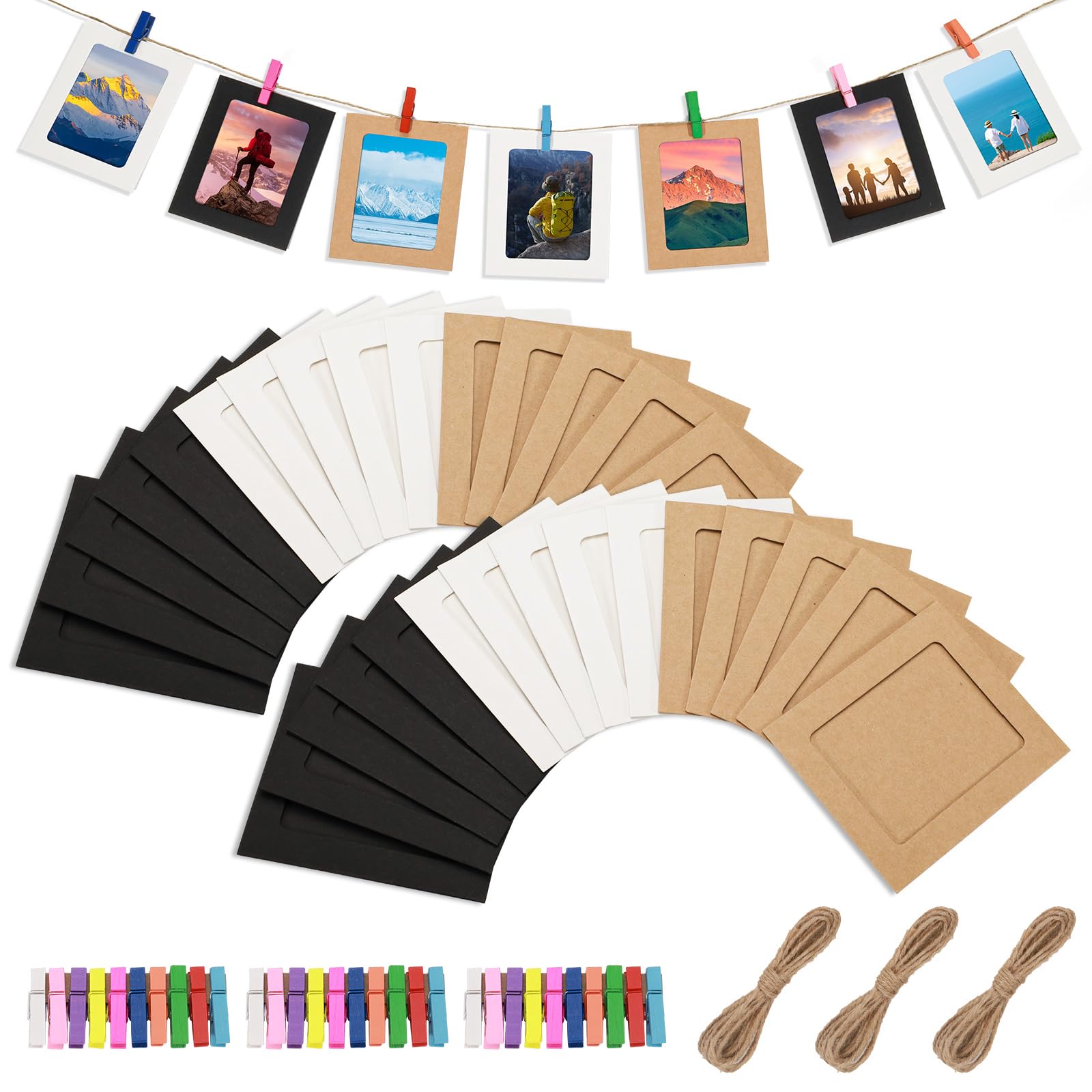 5x7 Inch Display Frames Rustark Paper Picture Frames Kit - 50 Frames ...