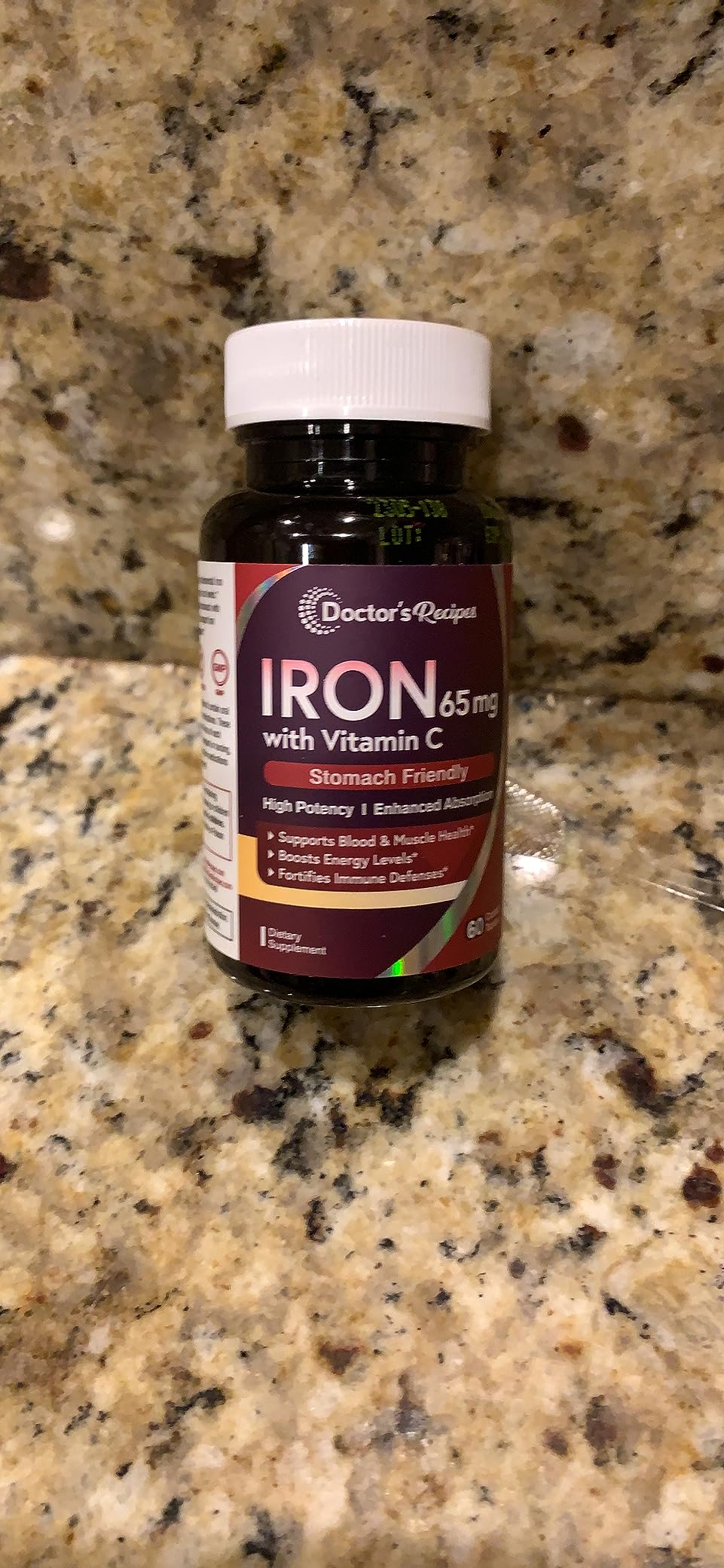 Amazon.com: Doctor's Recipes Iron 65 mg Carbonyl Iron with Vitamin C ...