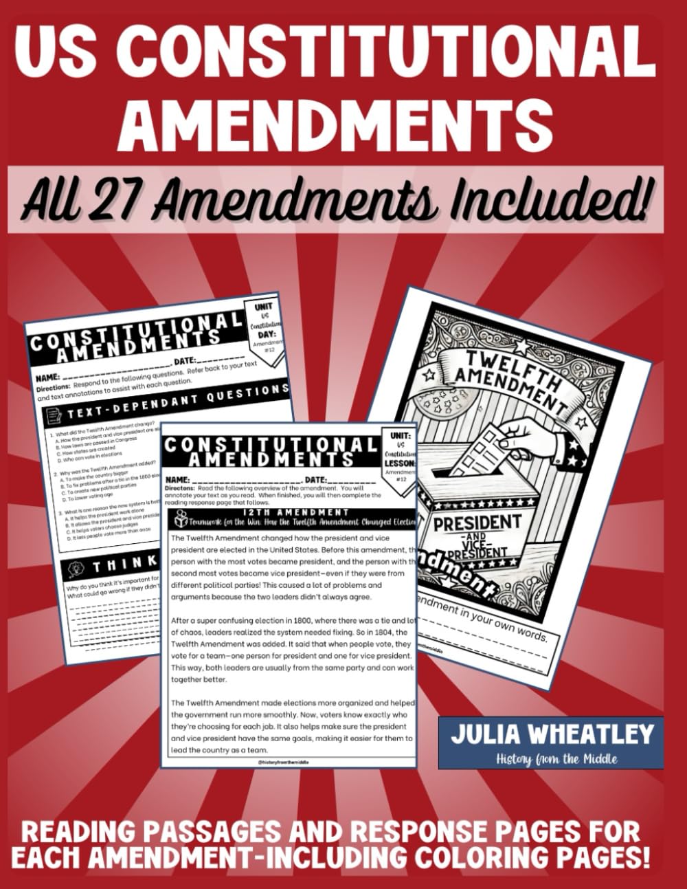 Amazon.com: 27 Amendments of the U.S. Constitution: A Civics Workbook ...