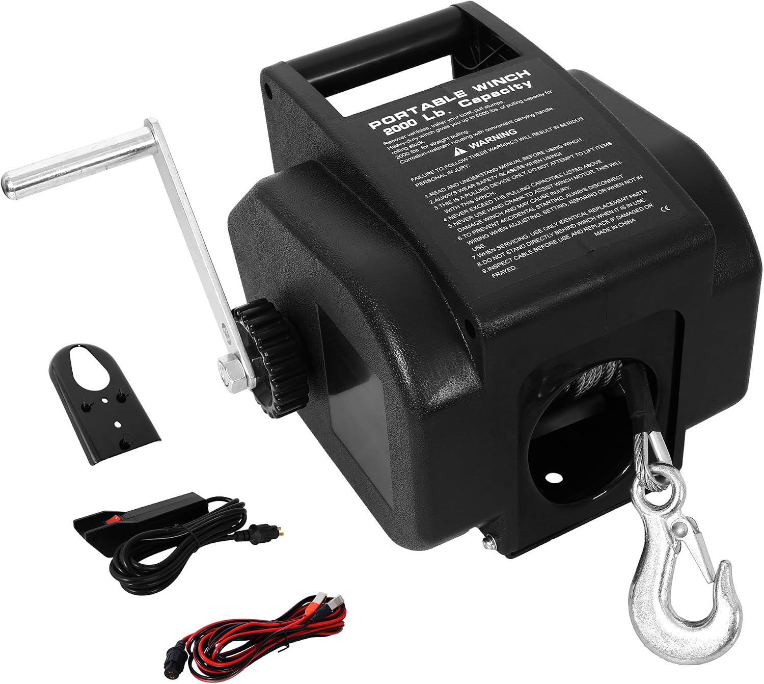 Amazon.com: WIIS' IDEA 12V 5000 lb Load Capacity Portable Winch ...