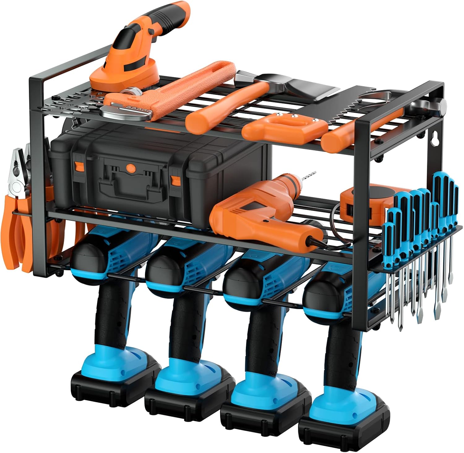 ZMTECH Power Tool Organizer Wall Mount - Drill Bit Holder, Cordless ...